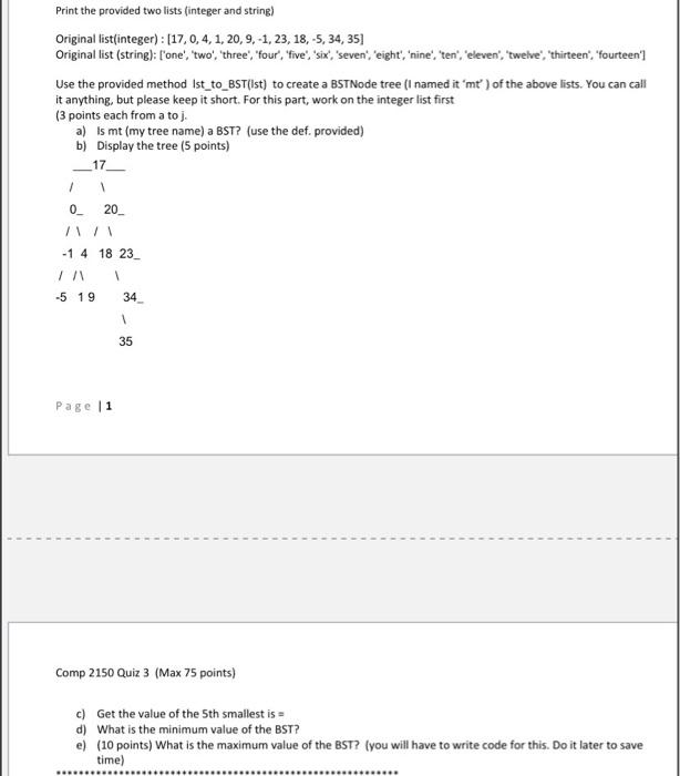 Solved in python a-eThis BST_Node class has the following: | Chegg.com