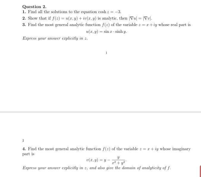 Solved Question 2. 1. Find all the solutions to the equation | Chegg.com
