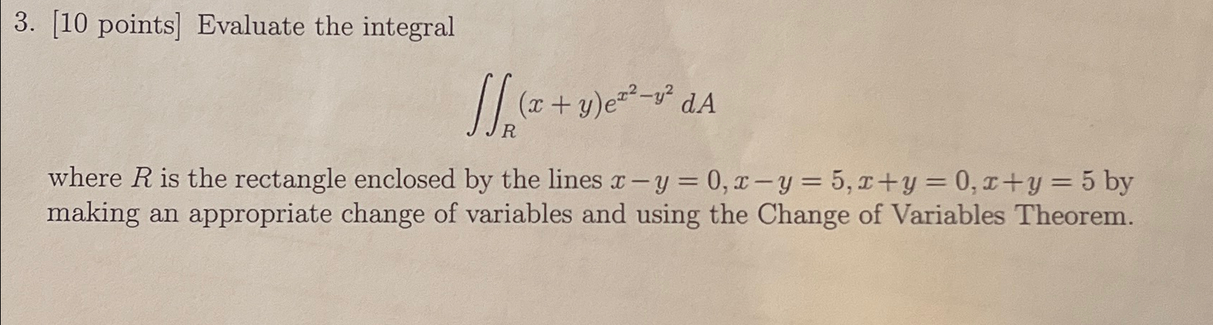 Solved [10 ﻿points] ﻿Evaluate the | Chegg.com