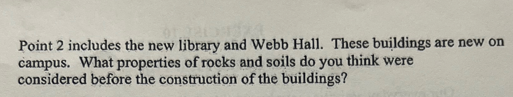 Solved Point 2 ﻿includes the new library and Webb Hall. | Chegg.com