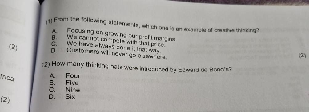 Solved From the following statements, which one is an | Chegg.com