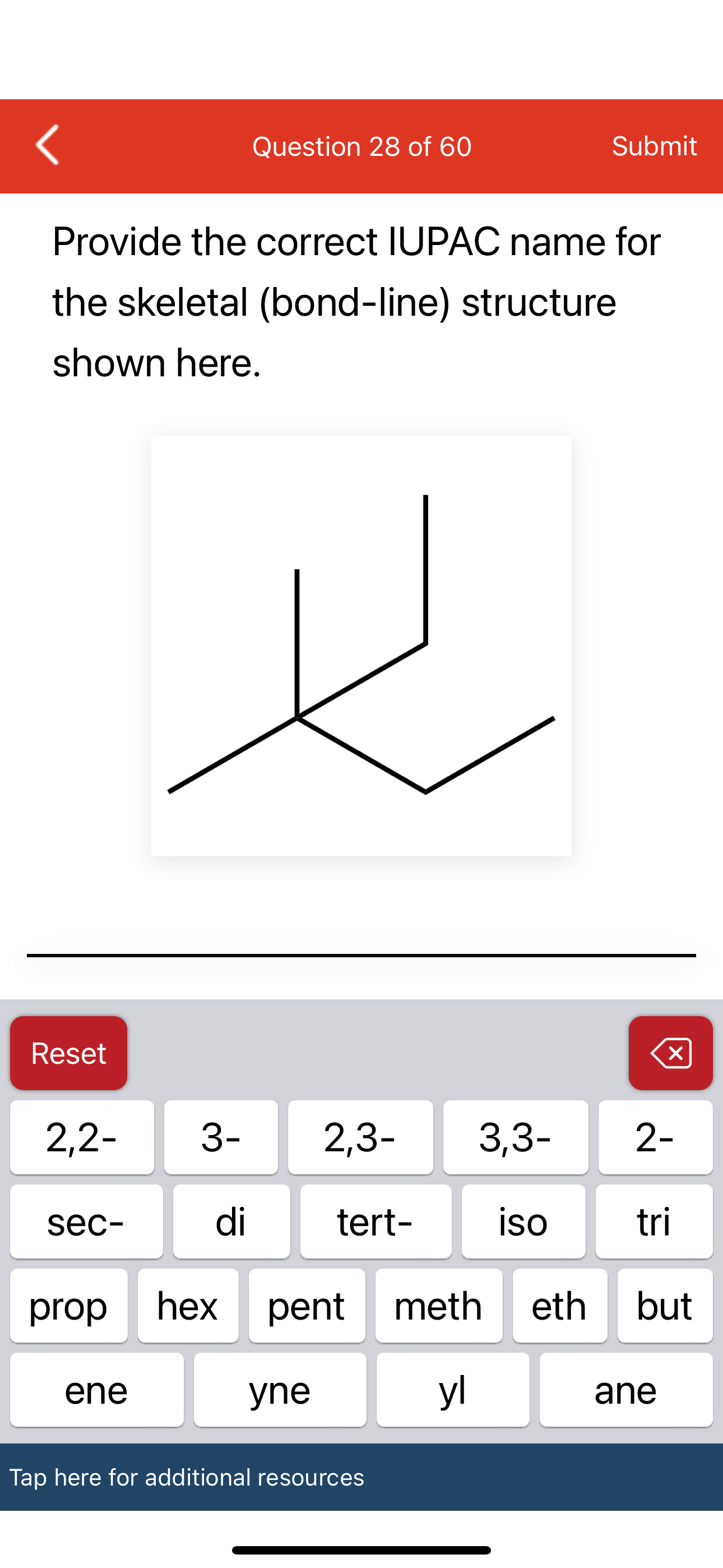 Solved Question 28 ﻿of 60SubmitProvide the correct IUPAC | Chegg.com