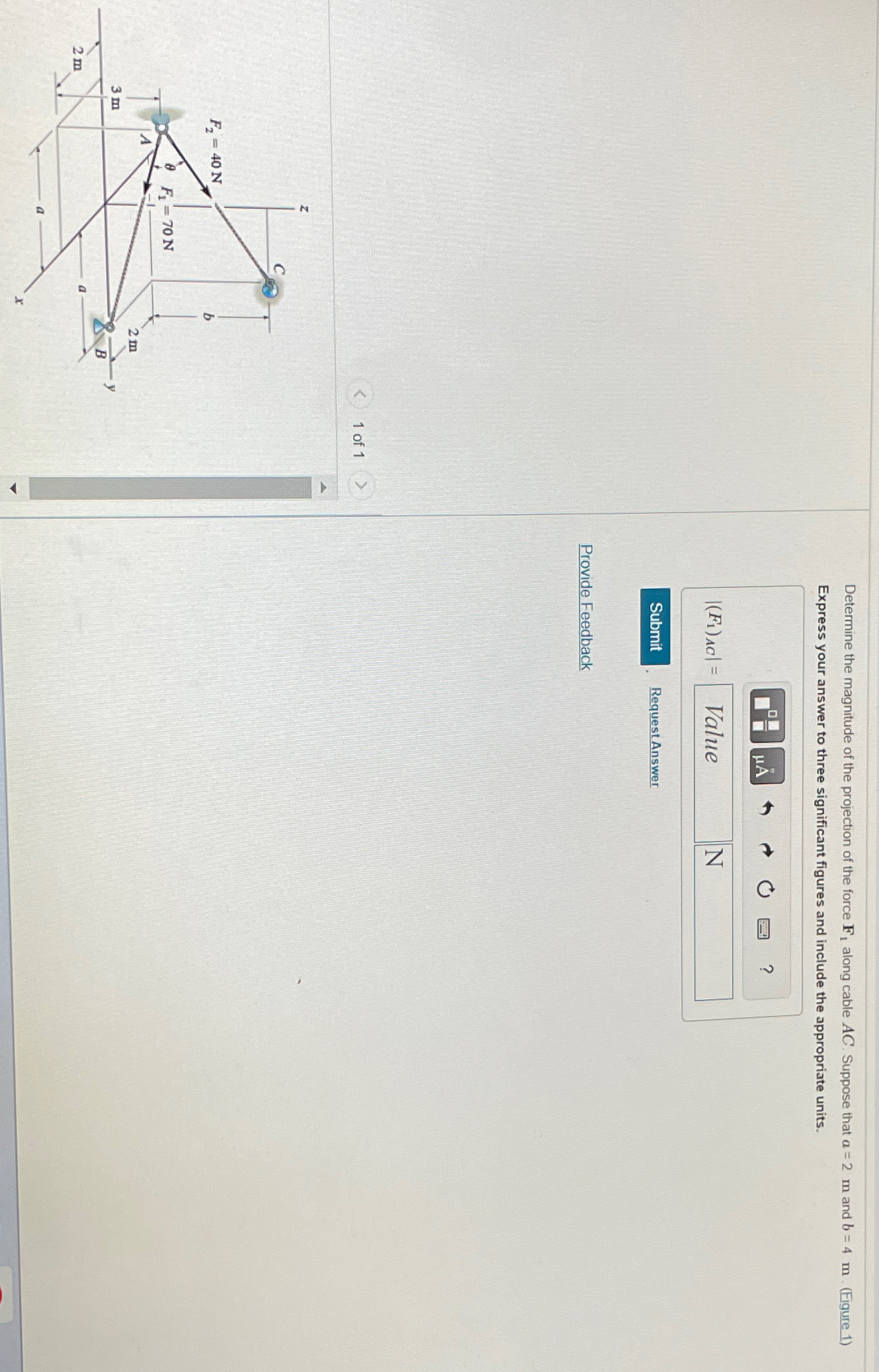 Solved Determine The Magnitude Of The Projection Of The