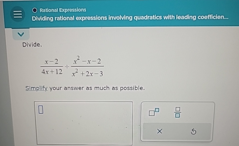Solved Rational ExpressionsDividing rational expressions | Chegg.com