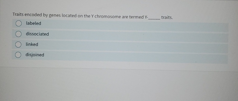 Solved Traits encoded by genes located on the Y ﻿chromosome | Chegg.com