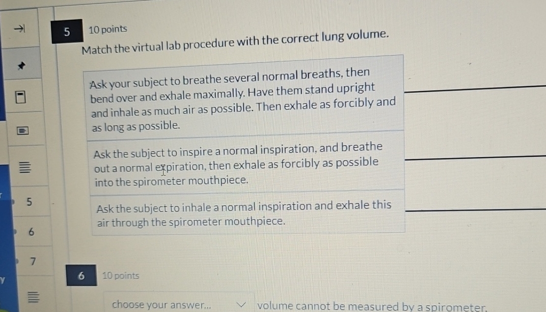 Solved 510 ﻿pointsMatch the virtual lab procedure with the | Chegg.com