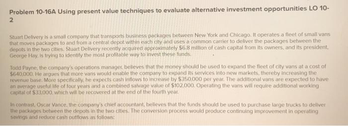 Solved Problem 10-16A Using present value techniques to | Chegg.com