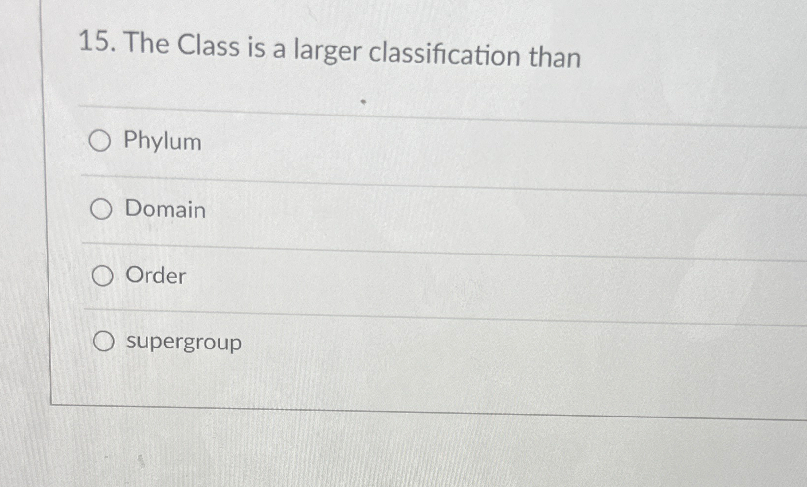 Solved The Class is a larger classification | Chegg.com