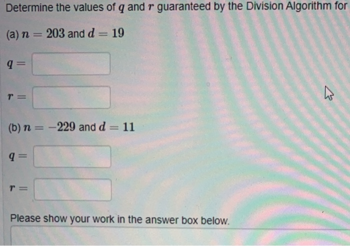 Solved Determine the values of q and r guaranteed by the | Chegg.com