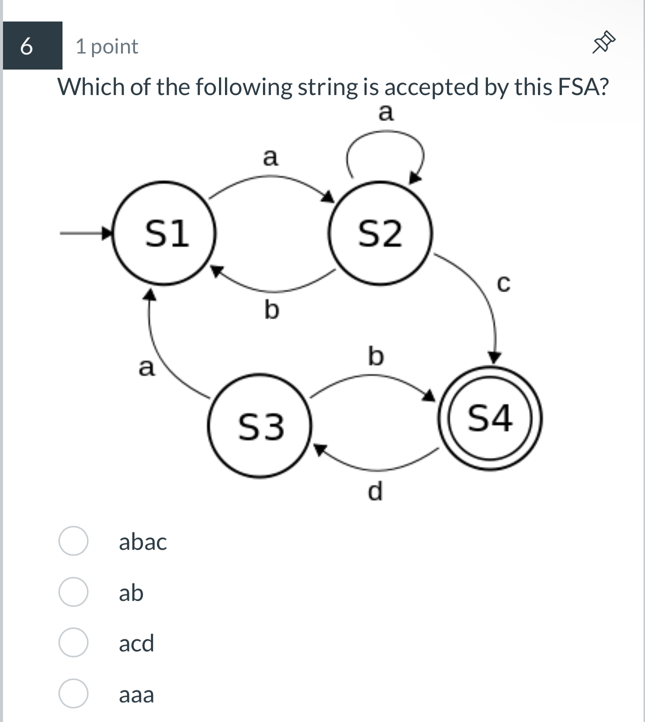 Solved Which of the following string is accepted by this | Chegg.com