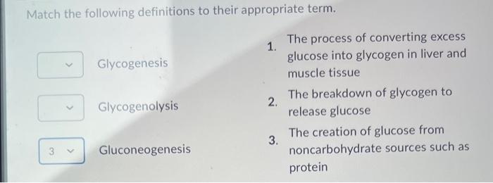 Solved Match the following definitions to their appropriate | Chegg.com
