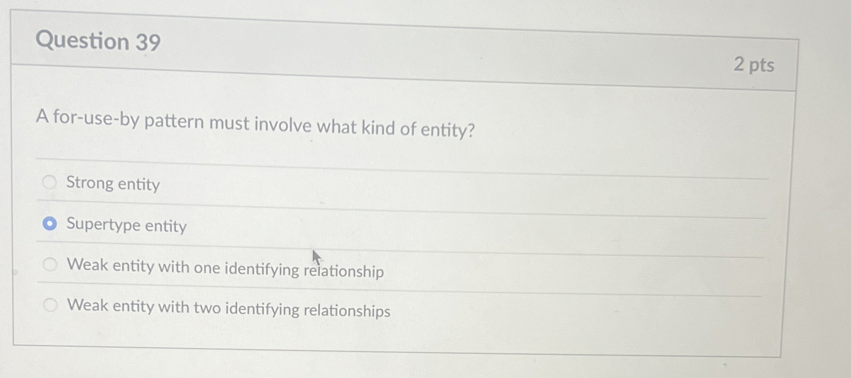 Solved Question 392 ﻿ptsA for-use-by pattern must involve | Chegg.com