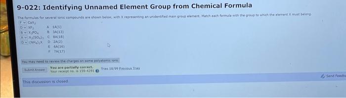 Solved 9-022: Identifying Unnamed Element Group from | Chegg.com