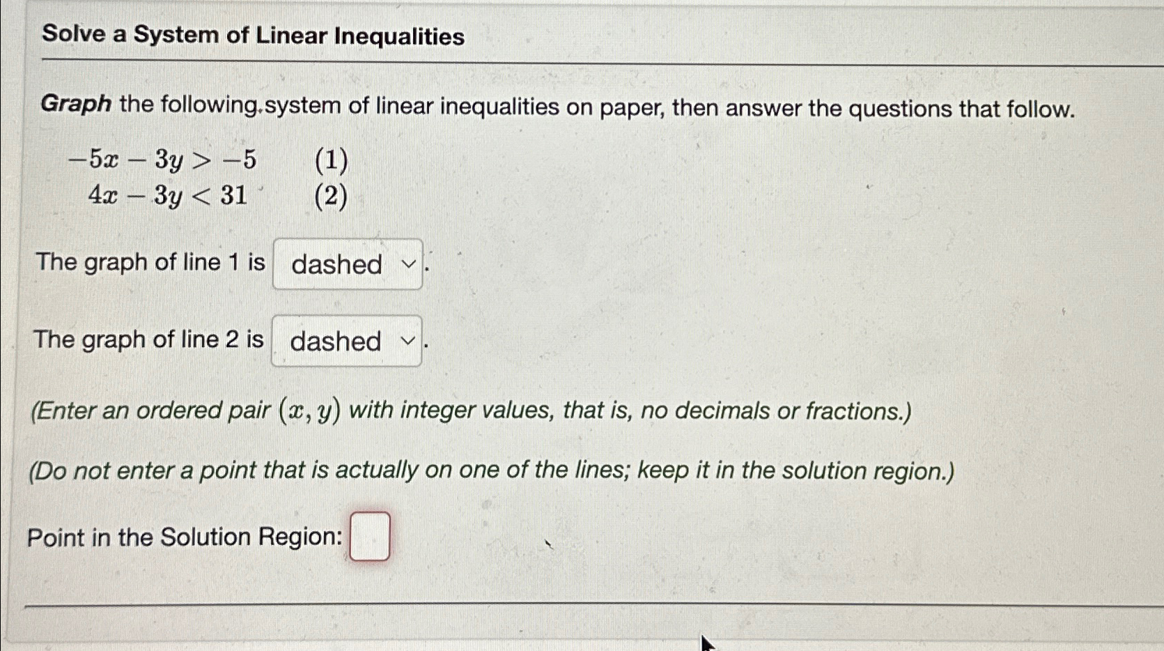 Solved Solve a System of Linear InequalitiesGraph the | Chegg.com