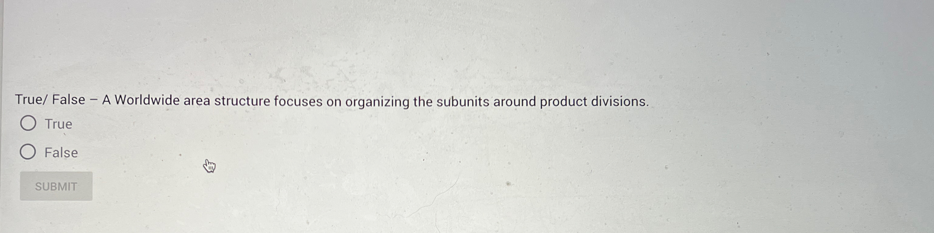 Solved True/ ﻿False - ﻿A Worldwide area structure focuses on | Chegg.com