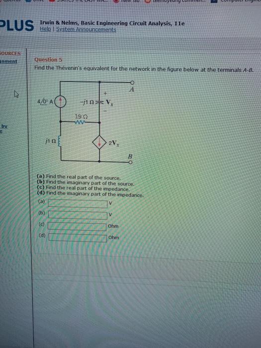 Solved PLUS Irwin & Nelms, Basic Engineering Circuit | Chegg.com