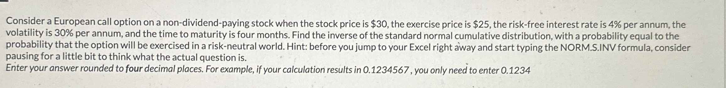 Solved Consider a European call option on a | Chegg.com
