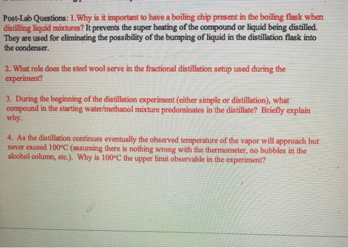 Solved Post-Lab Questions: 1. Why is it important to have a | Chegg.com