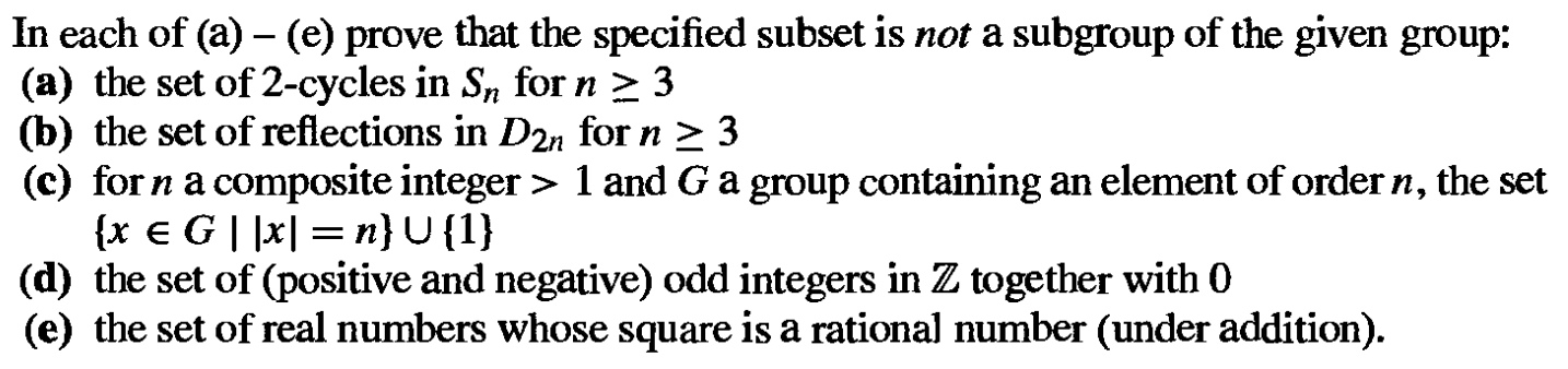 Solved In each of (a) - (e) ﻿prove that the specified subset | Chegg.com