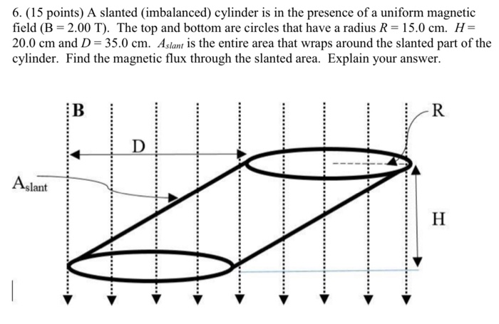 Solved 6. (15 points) A slanted (imbalanced) cylinder is in | Chegg.com