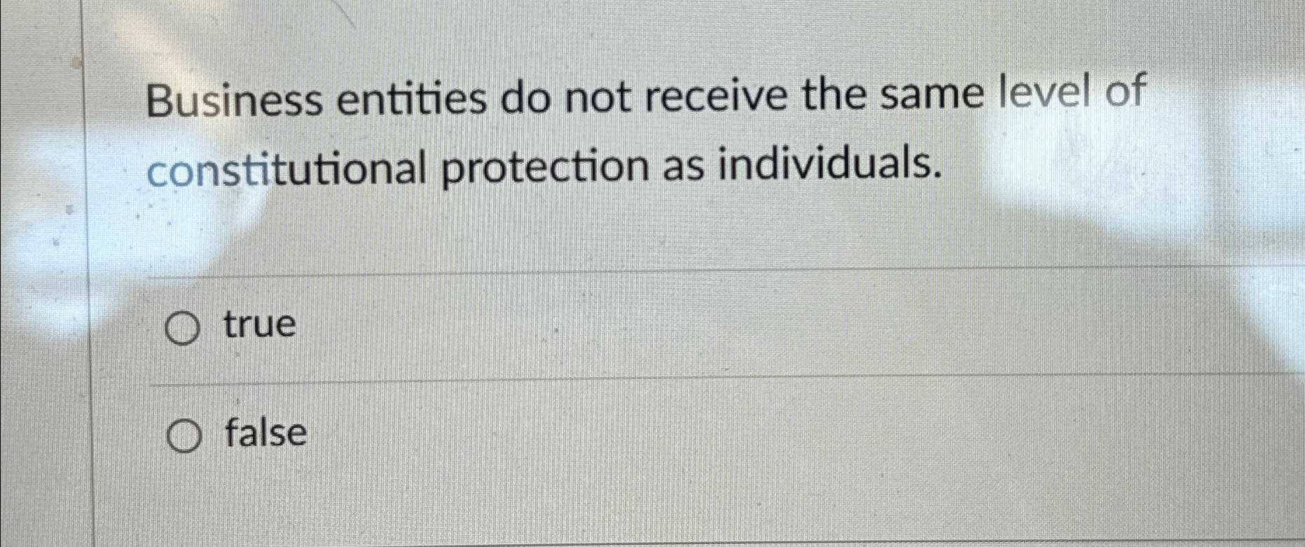 Solved Business entities do not receive the same level of | Chegg.com