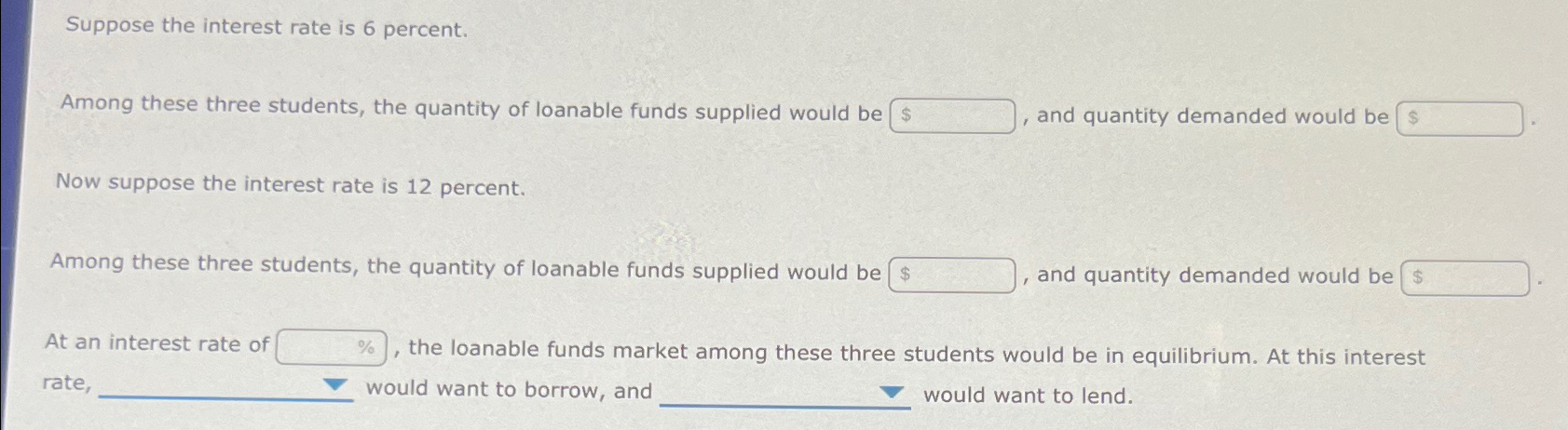 Solved Suppose the interest rate is 6 ﻿percent.Among these | Chegg.com