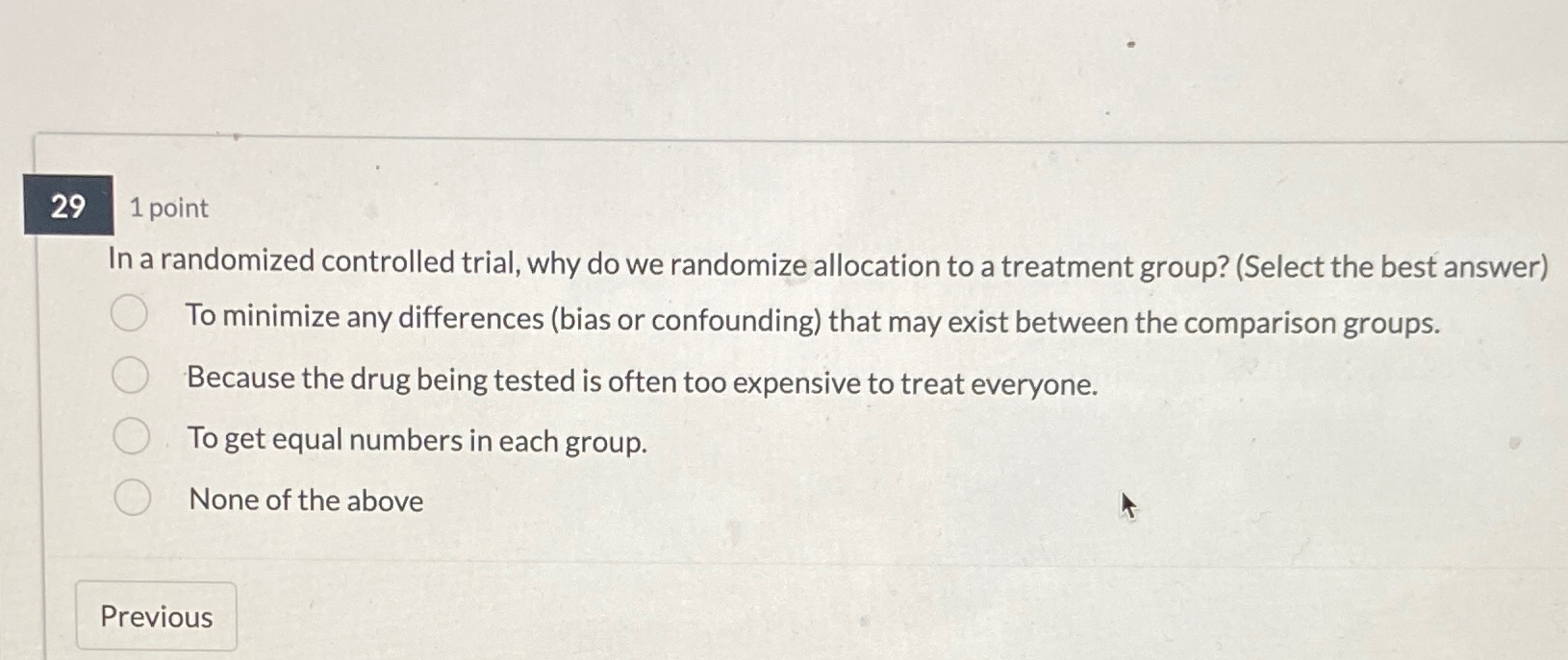 Solved 291 ﻿pointIn a randomized controlled trial, why do we | Chegg.com