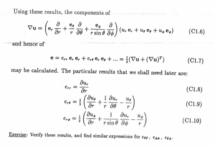 APPENDIX C1: COMPONENTS OF RATE OF STRAIN TENSOR IN | Chegg.com