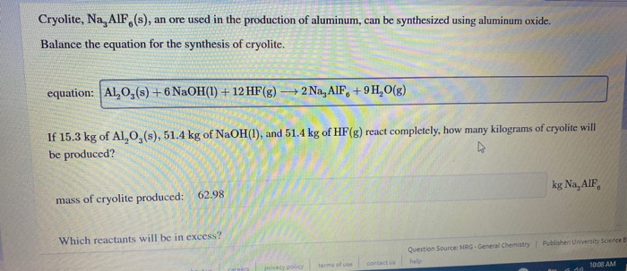 Solved what is the total mass of the excess reactants left | Chegg.com