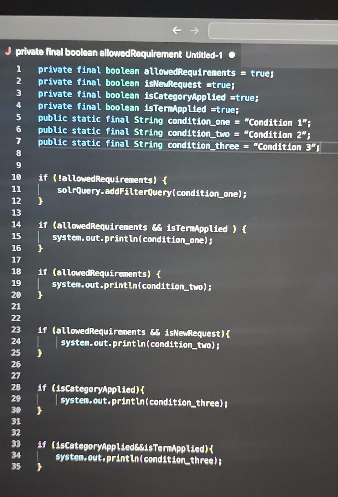 Solved rivate final boolean allowedRequirement Untitled-1 | Chegg.com