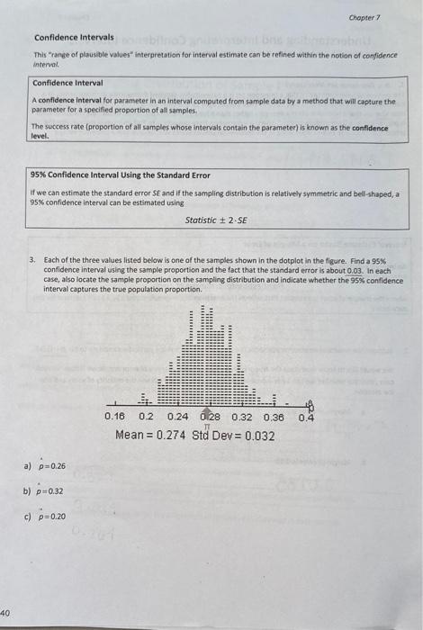 Solved Confidence Intervals This "range of plausible values" | Chegg.com