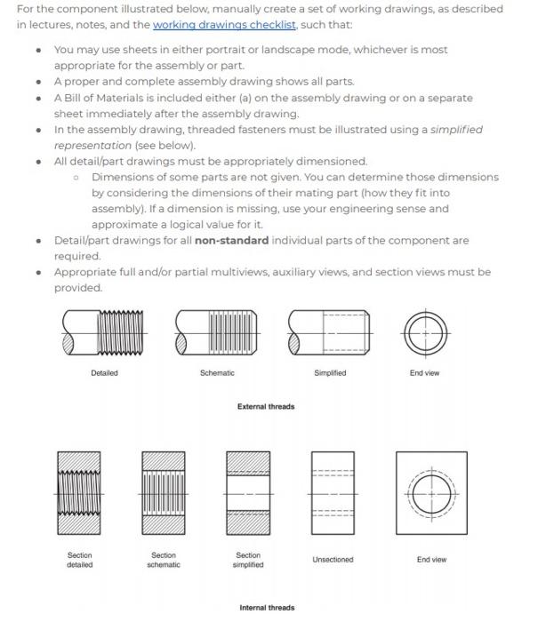 Solved For the component illustrated below, manually create | Chegg.com