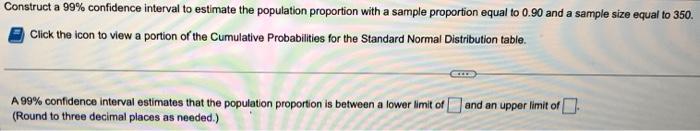 Solved Construct a 99% confidence interval to estimate the | Chegg.com