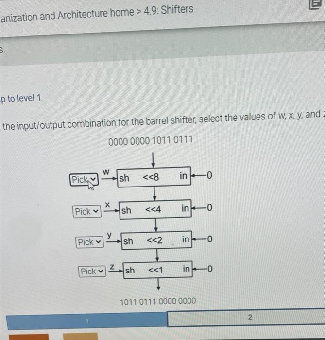 Solved the input/output combination for the barrel shifter, | Chegg.com