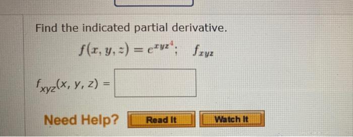Solved Find the indicated partial derivative. | Chegg.com