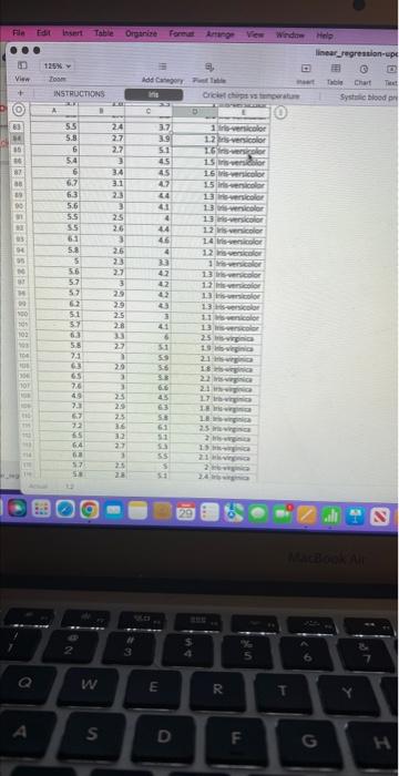 The famous iris dataset (the first sheet of the | Chegg.com