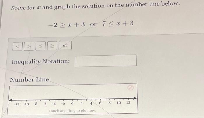 Solved Solve for x and graph the solution on the number line | Chegg.com