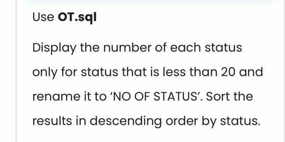 Solved Use OT.sqI Display the number of orders for each | Chegg.com
