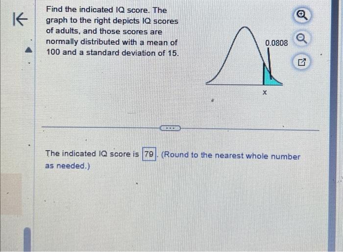Solved Find the indicated 1Q score. The graph to the right | Chegg.com