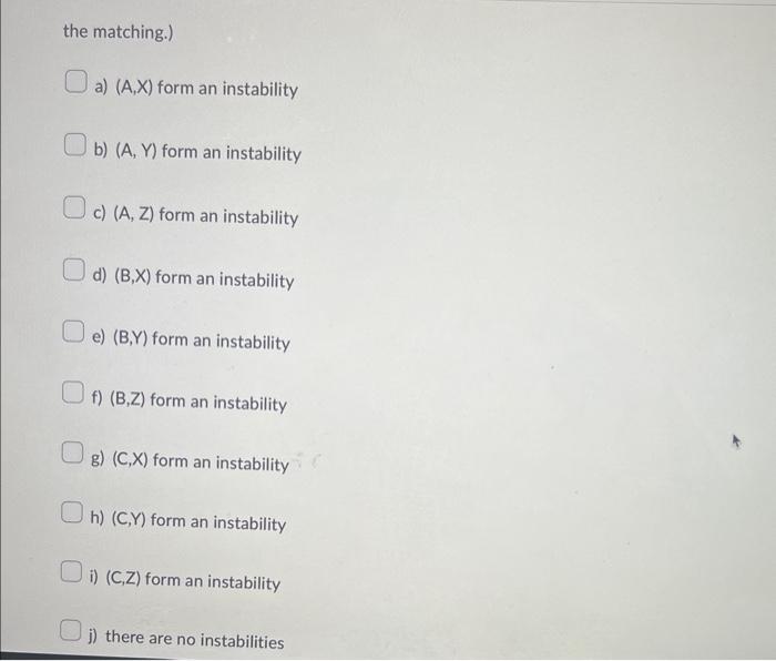 Solved Consider the following input to the stable matching | Chegg.com