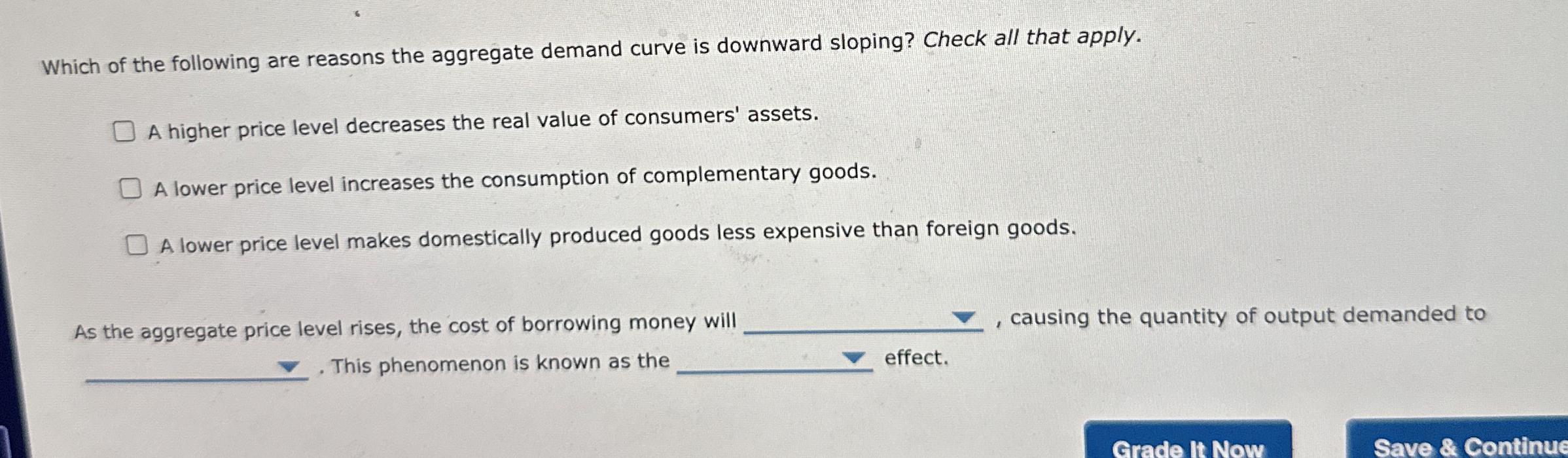 High Quality SOLUTION Which of the following are reasons the aggregate | Chegg.com