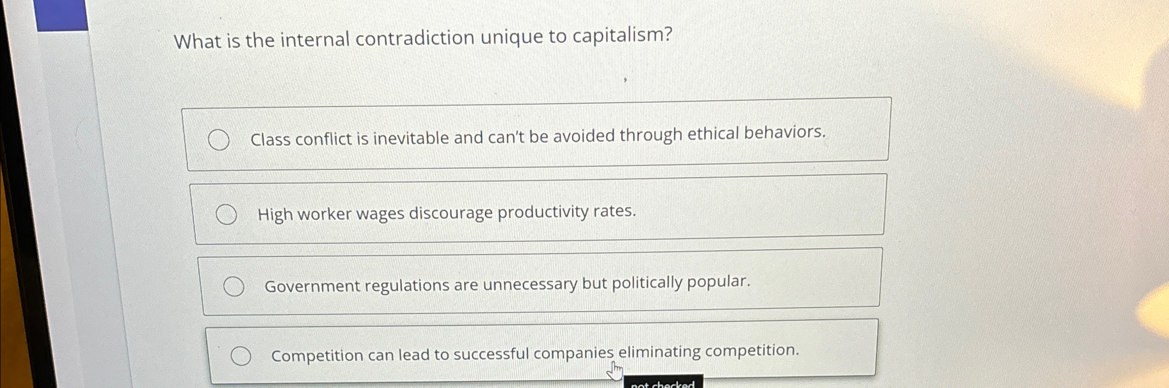 Solved What is the internal contradiction unique to | Chegg.com