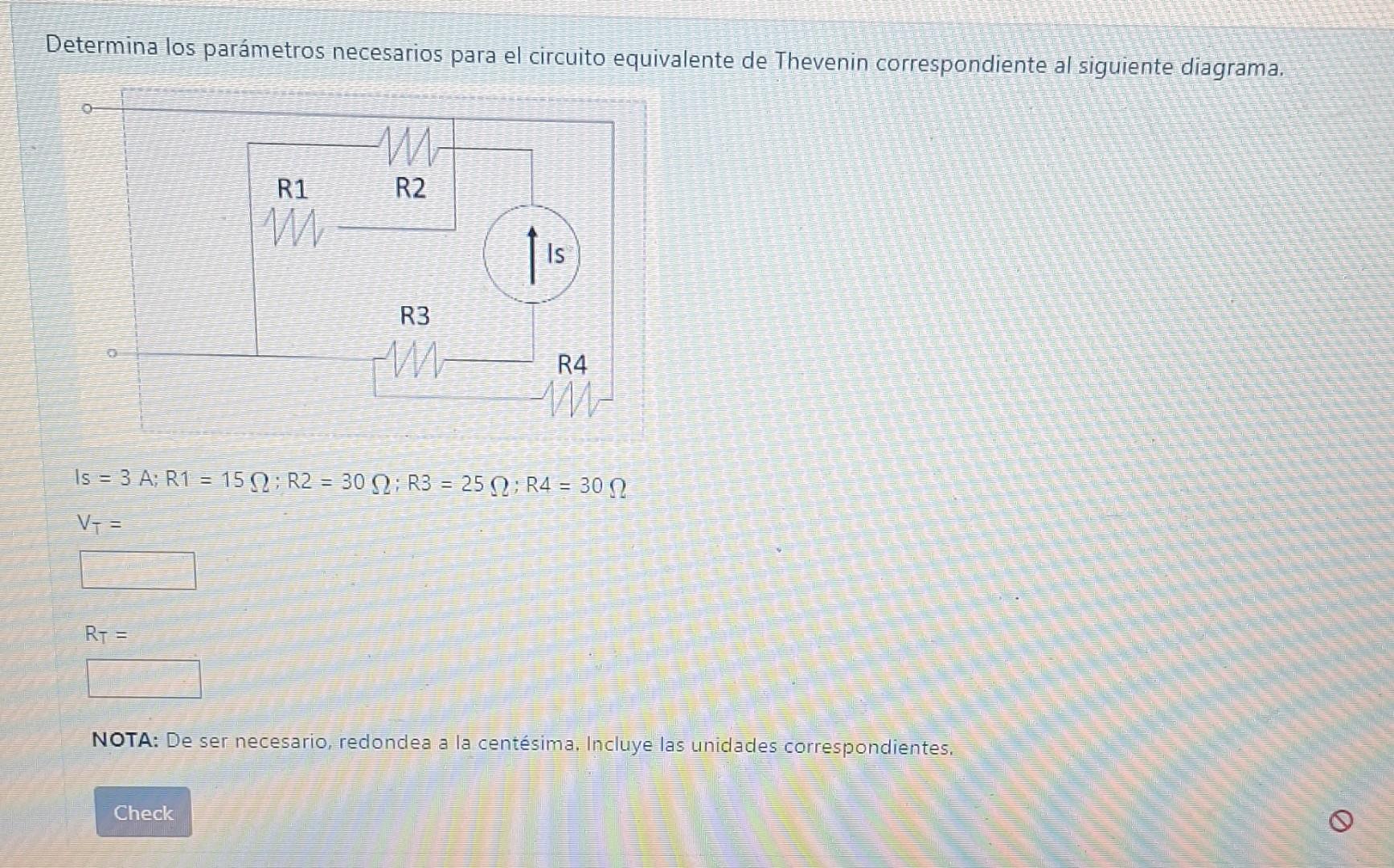 Solved Determina los parámetros necesarios para el circuito | Chegg.com