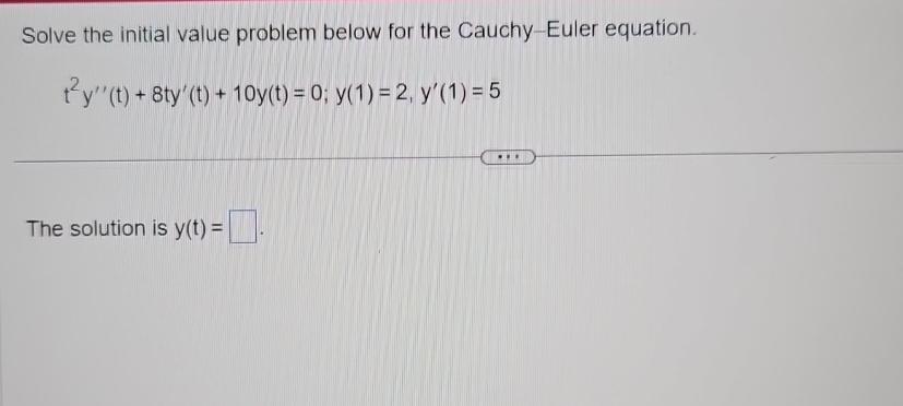 Solved Solve the initial value problem below for the | Chegg.com