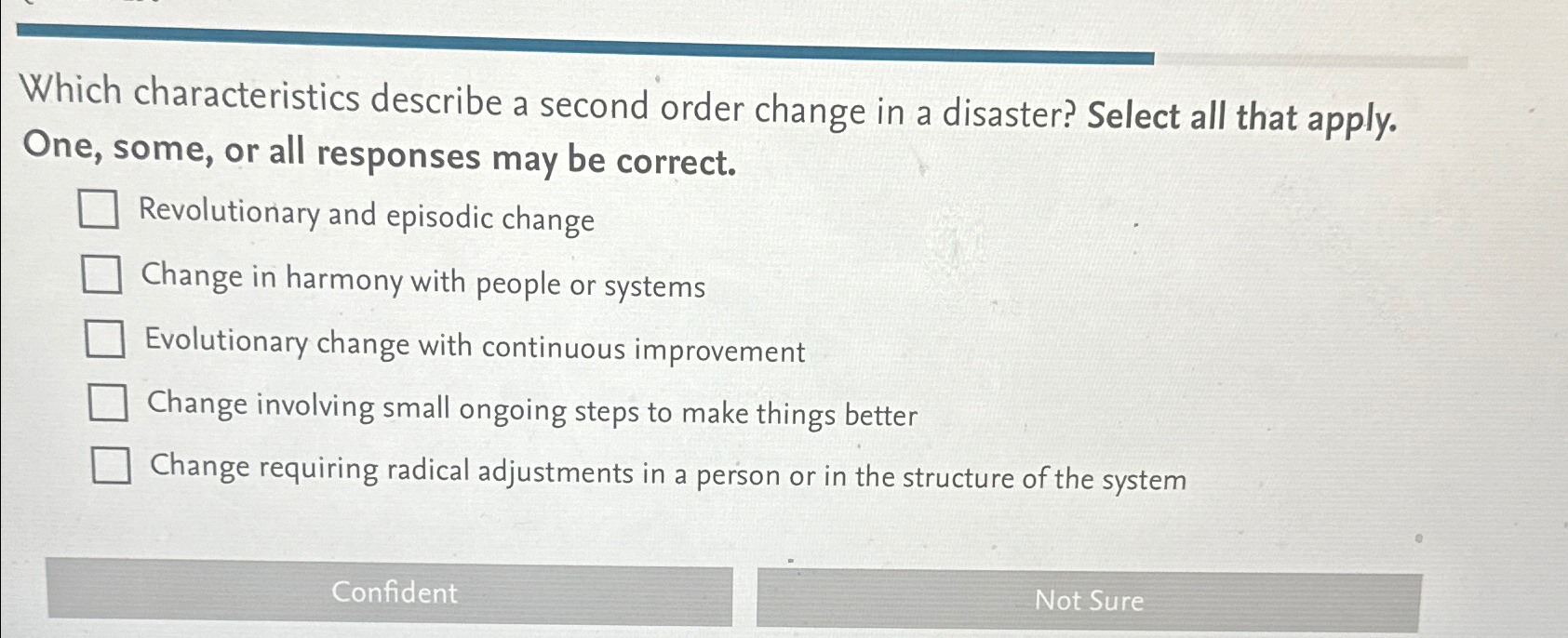 Solved Which characteristics describe a second order change | Chegg.com
