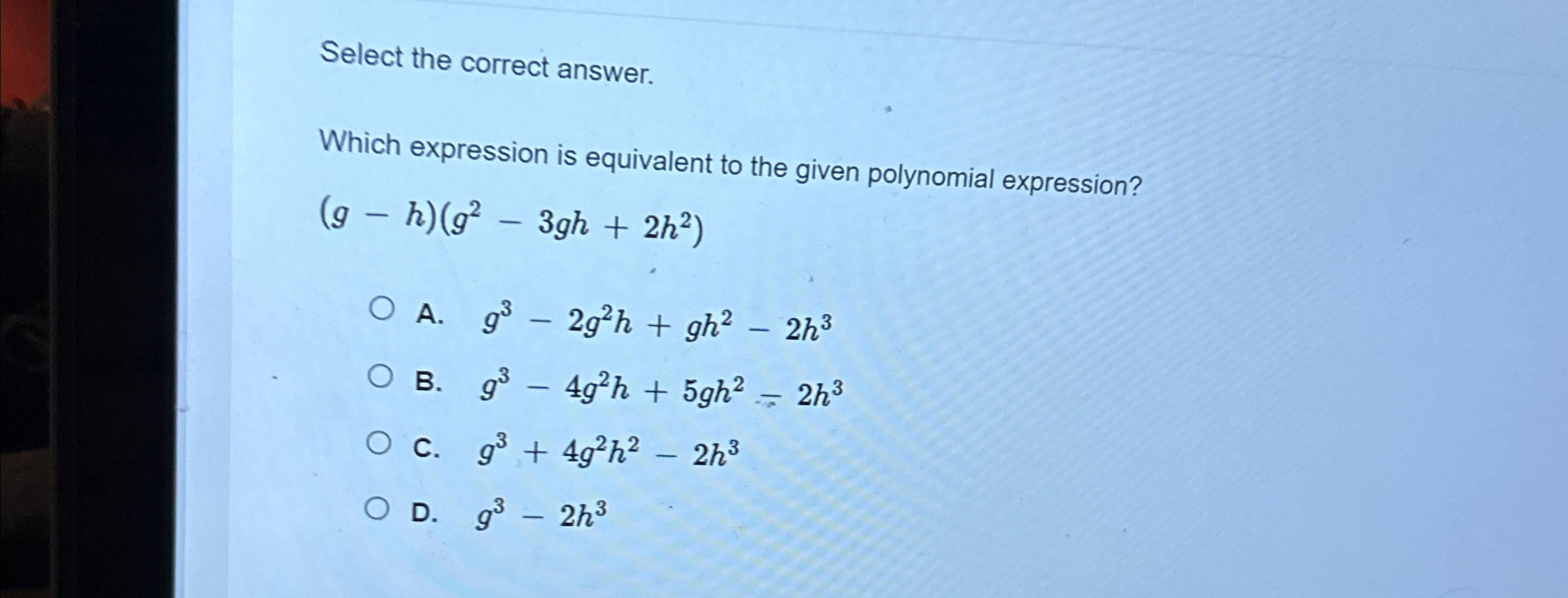 Solved Select the correct answer.Which expression is | Chegg.com