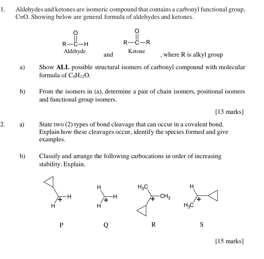 Solved Aldehydes and ketones are isomeric compound that | Chegg.com