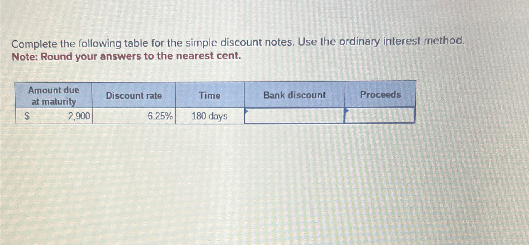 Solved Complete the following table for the simple discount | Chegg.com