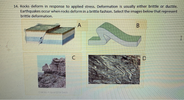 Solved 14. Rocks deform in response to applied stress. | Chegg.com
