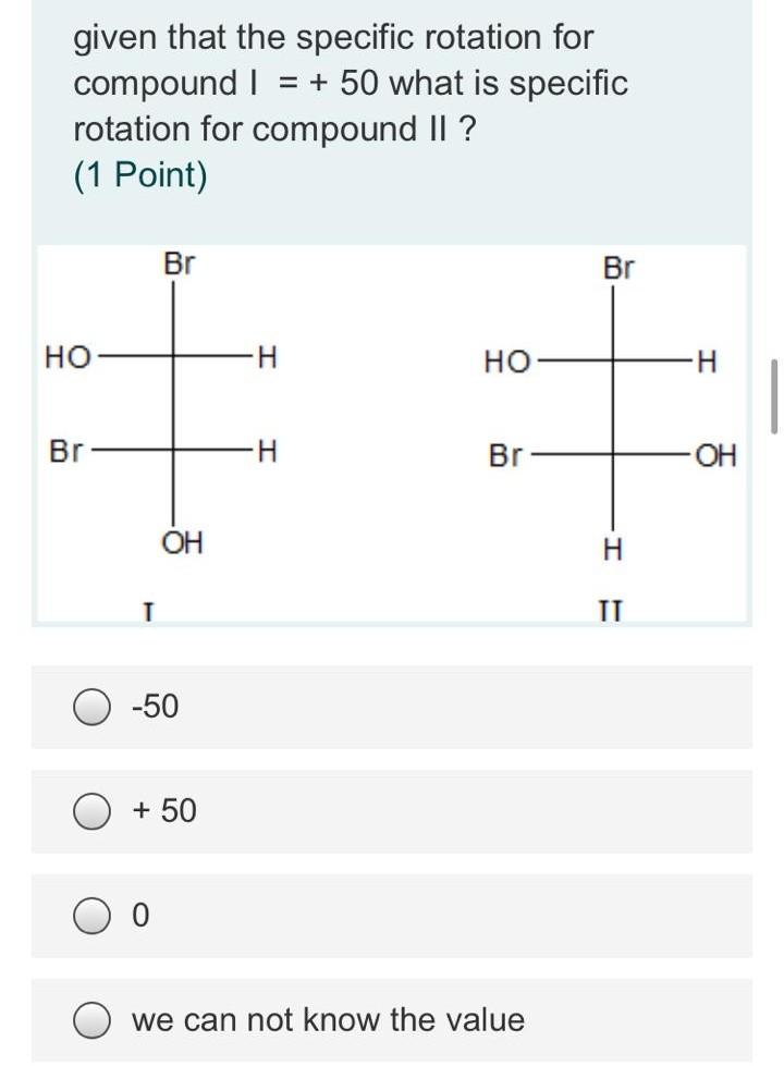 Solved given that the specific rotation for compound | = + | Chegg.com